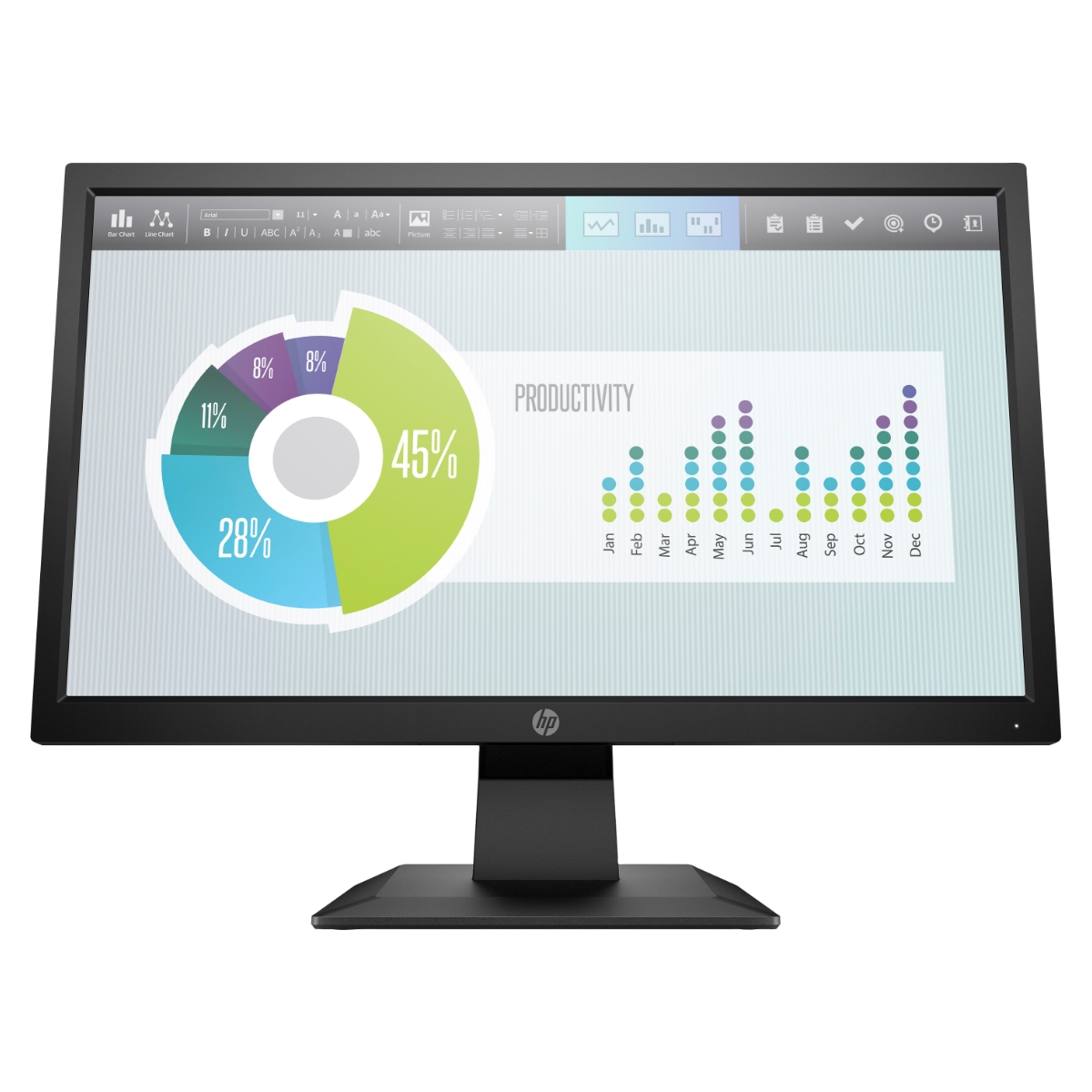 Monitor HP P204V 20", Monitor LED con conexion HDMI y VGA